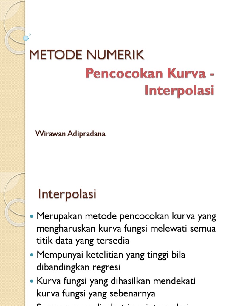 Metode Numerik 04 - Interpolasi | PDF