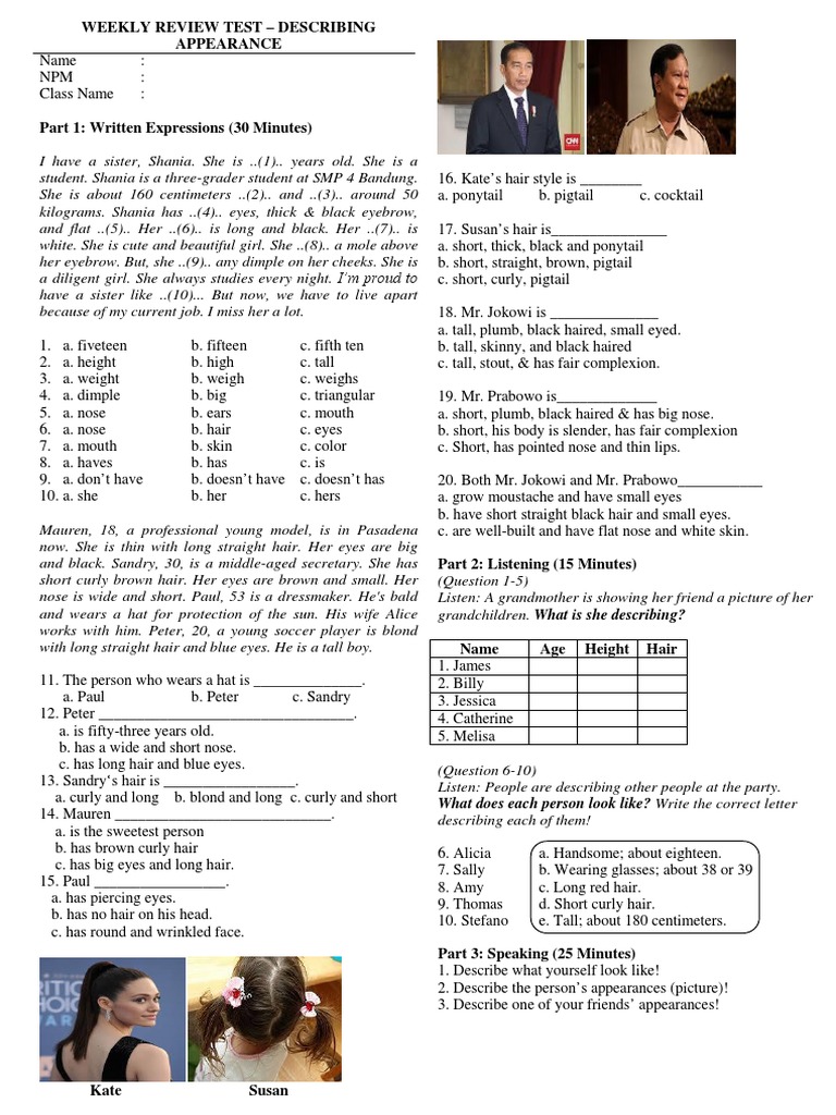 English Test - Appearance | Download Free PDF | Human Appearance | Fashion