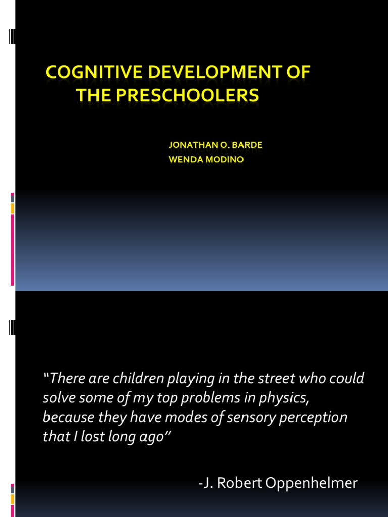 Preschoolers' Cognitive Development: Exploring Symbolic Thinking ...