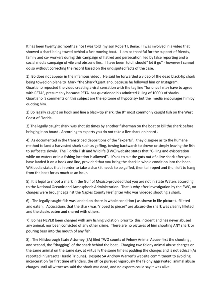 Statement From Manatee County Commissioner Betsy Benac | PDF | Cruelty ...