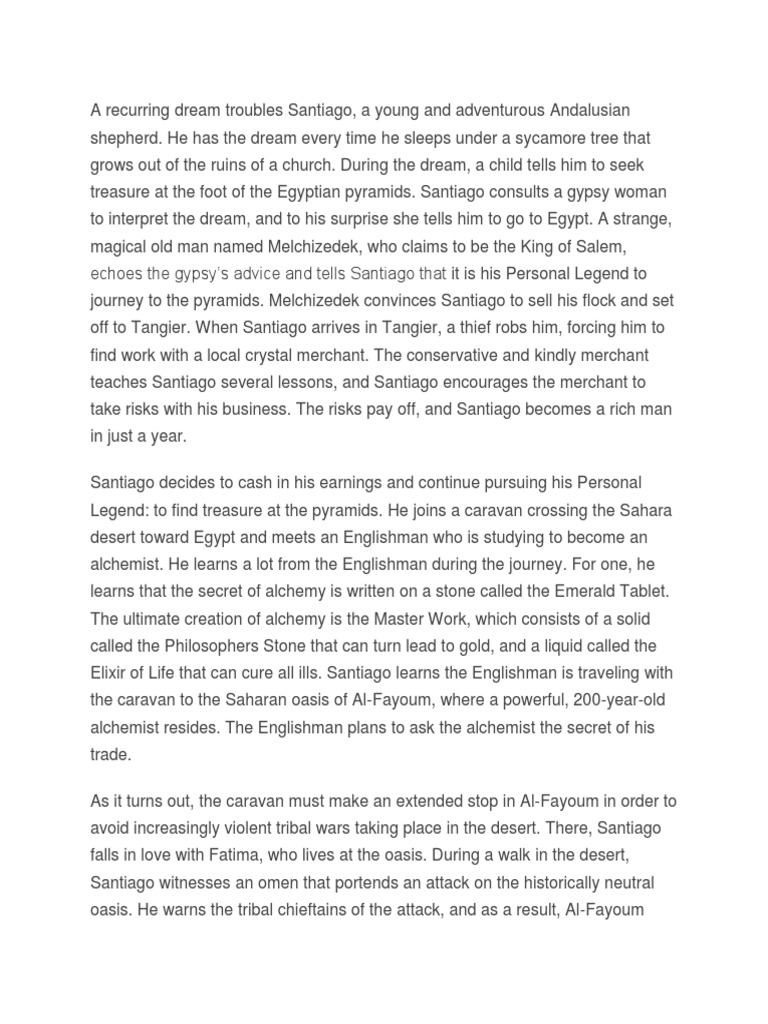 The Alchemist Summary | PDF