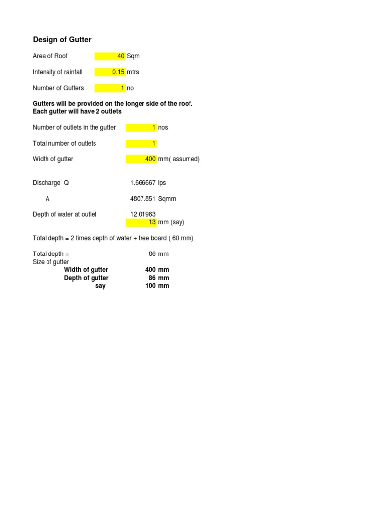 Gutter Size Specifications in mm | PDF | Home & Garden