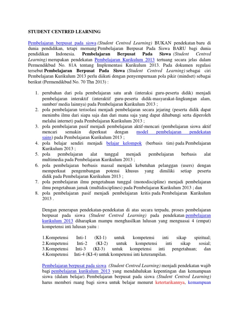 Student Centered Learning | PDF