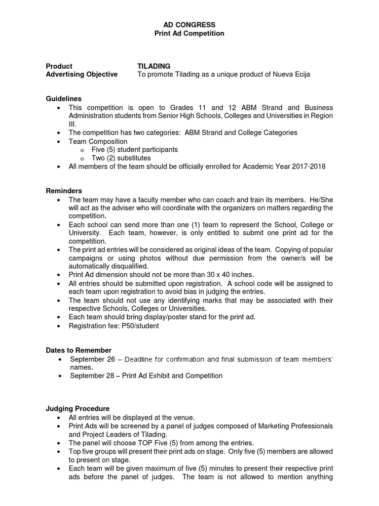 AD CONGRESS Print Ad Competition | PDF | Advertising | Communication