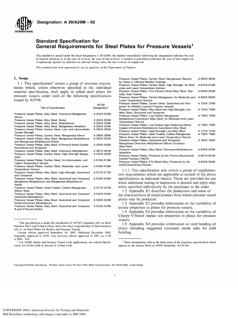 Astm A20-2002 PDF | PDF | International Business | Rules