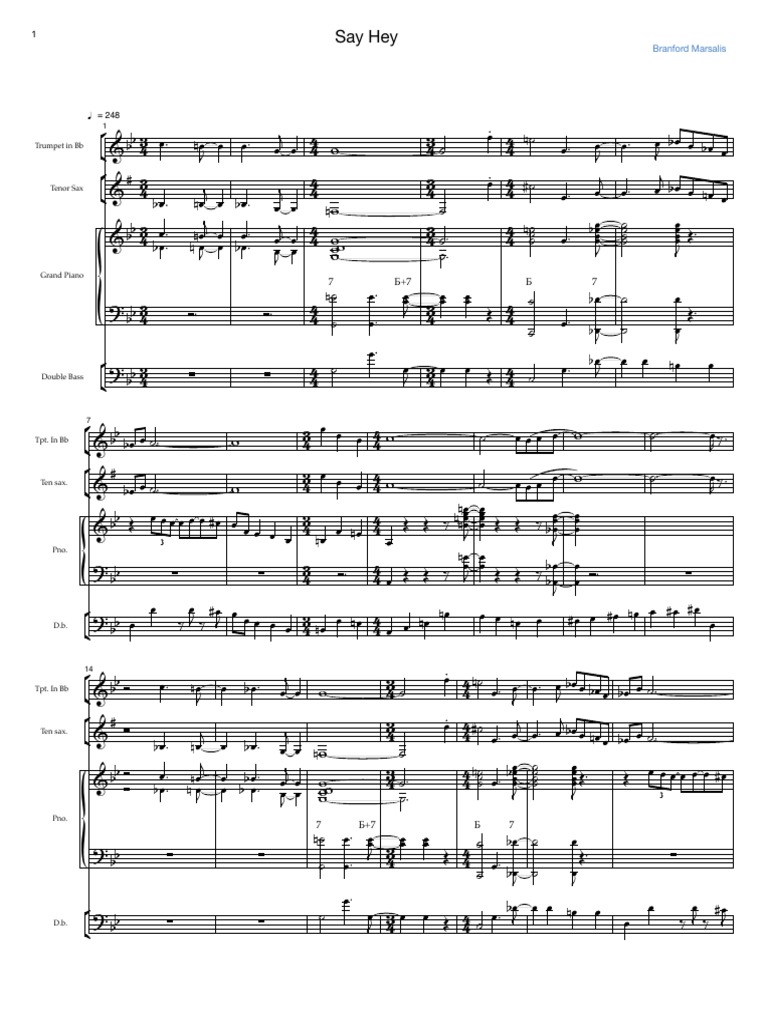 Say Hey: 1 Trumpet in BB | PDF | Musical Instruments | Aerophones