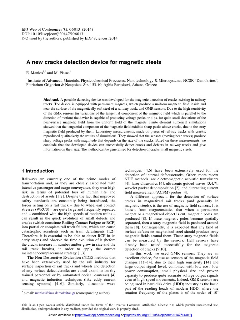 Crack Detection | PDF | Data Acquisition | Sensor