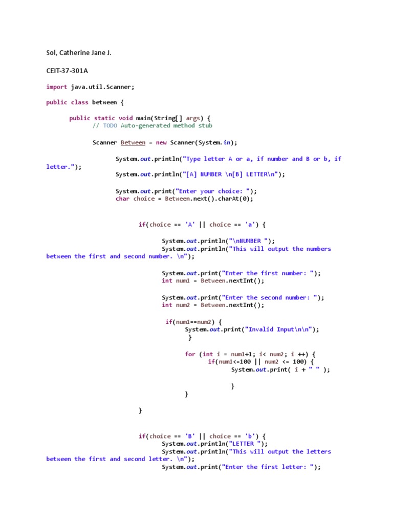 Sol, Catherine Jane J. CEIT-37-301A: Import Public Class Public Static Void | PDF | Software ...