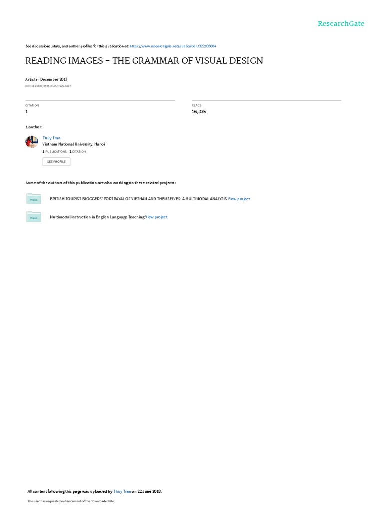 Reading Images - The Grammar of Visual Design PDF | PDF | Semiotics ...