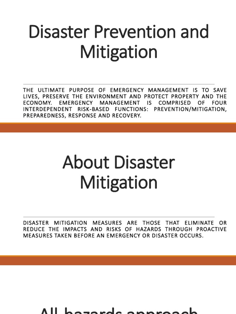 Disaster Prevention and Mitigation Overview | PDF | Emergency ...