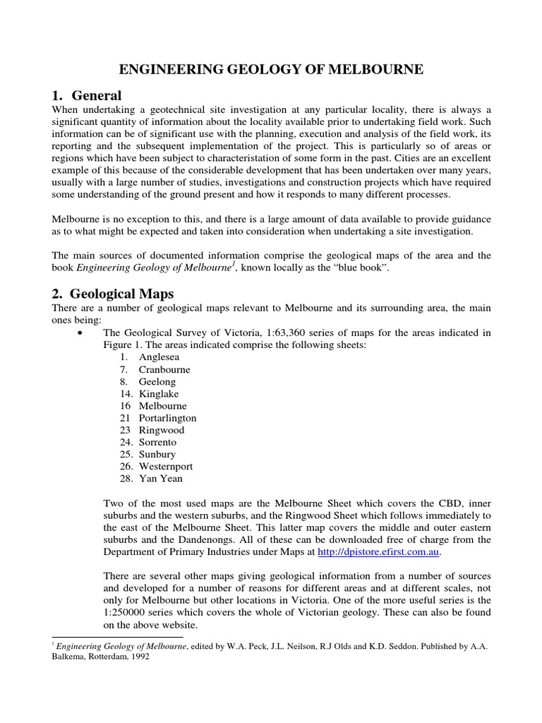 Melbourne Geology & Engineering Guide | PDF | Silt | Clay