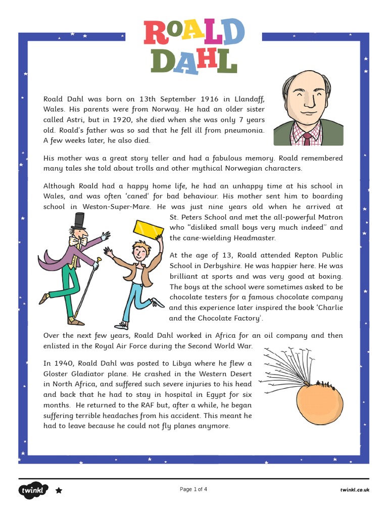Roald Dahl: Life and Early Influences | PDF