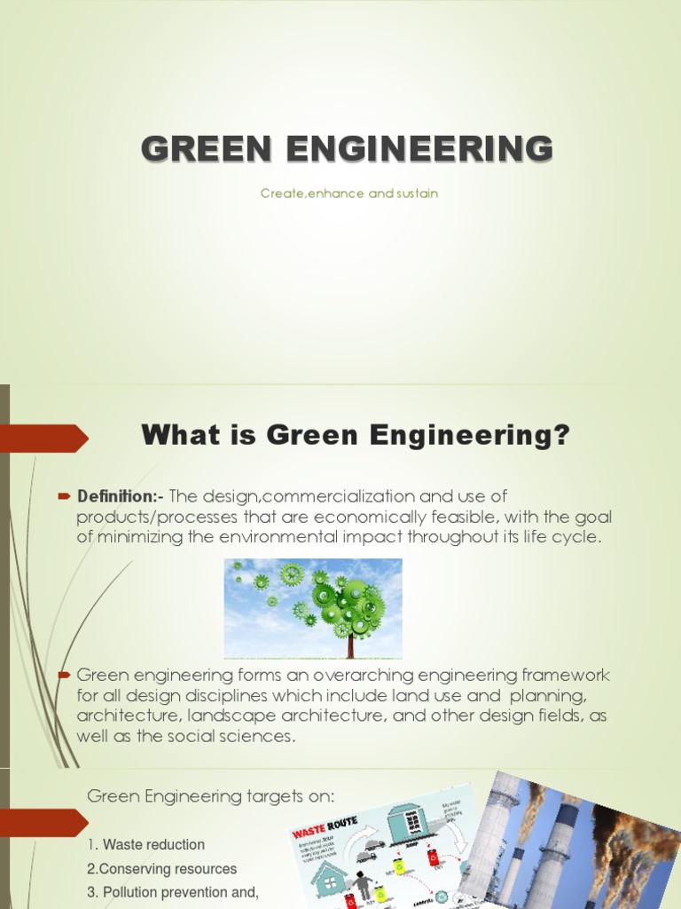 Green Engineering: Create, Enhance and Sustain | PDF | Biodiesel ...