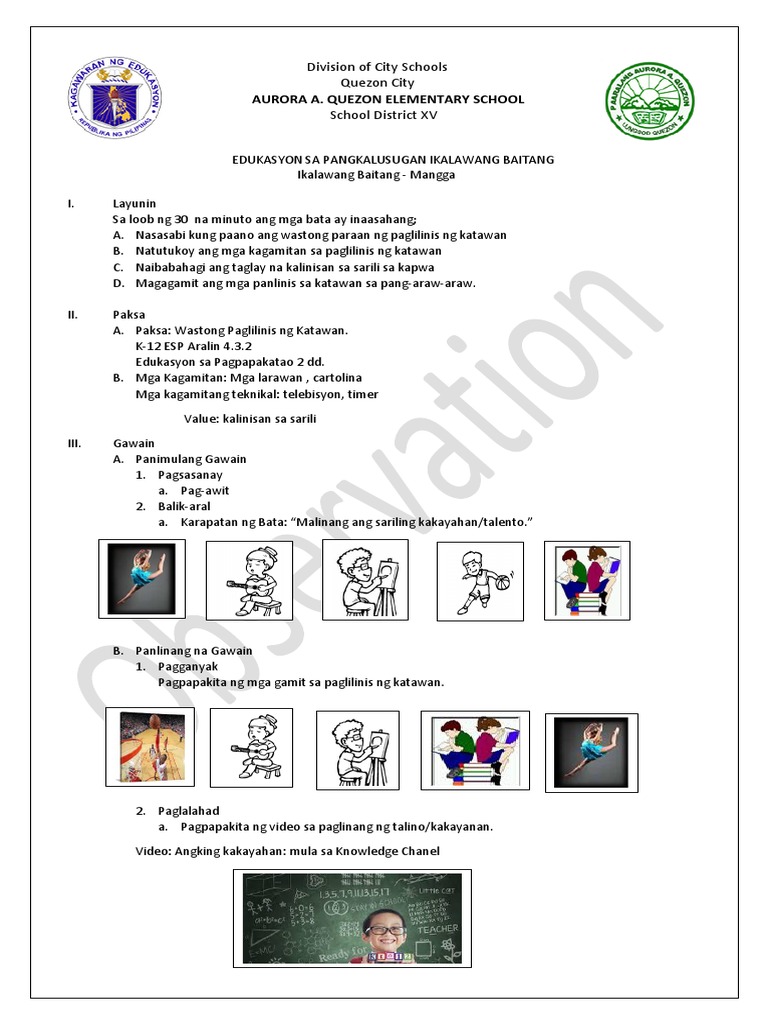 HEALTH Observation LP1 | PDF