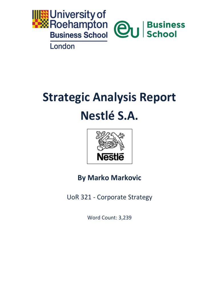 Strategic Analysis Report | PDF | Nestlé | Water Resources