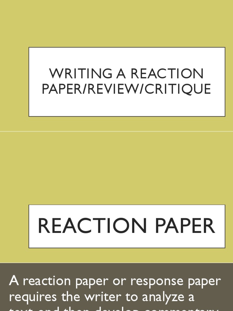 Writing A Reaction Paper/Review/Critique | PDF | Id | Psychoanalysis