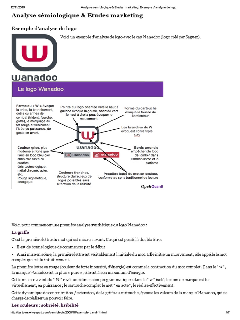 Analyse sémiologique du logo Wanadoo | PDF | Rouge | Couleur