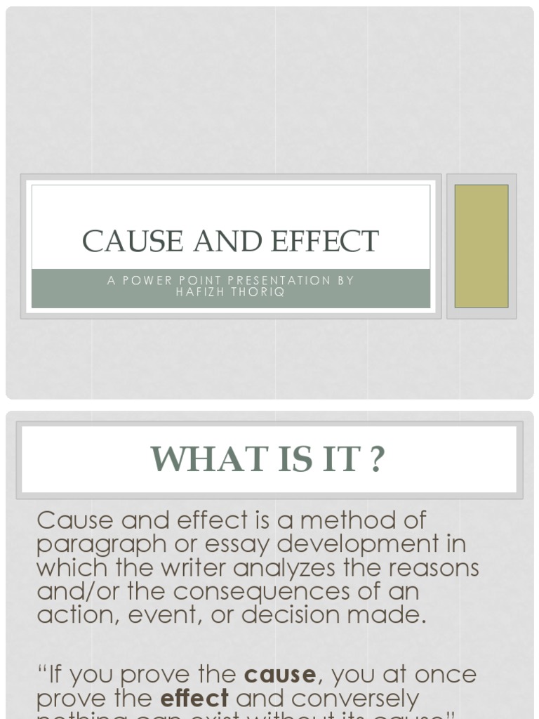 Exploring Cause and Effect: A PowerPoint Presentation on the ...