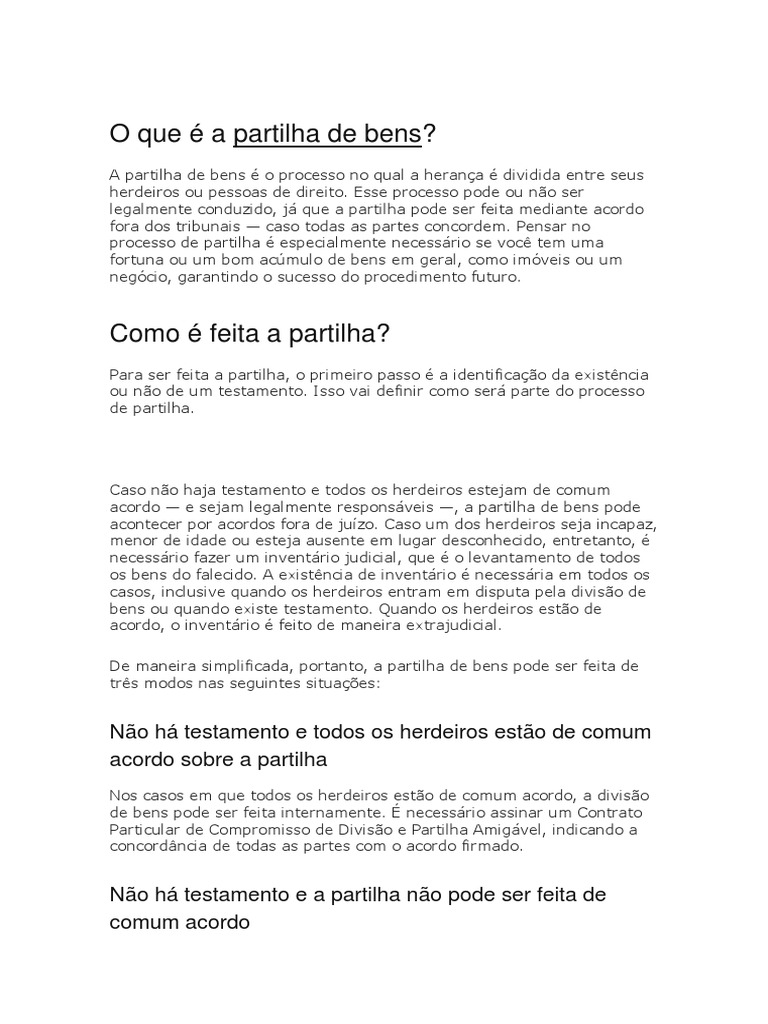 Partilha de Herança | PDF | Testamento | Casamento