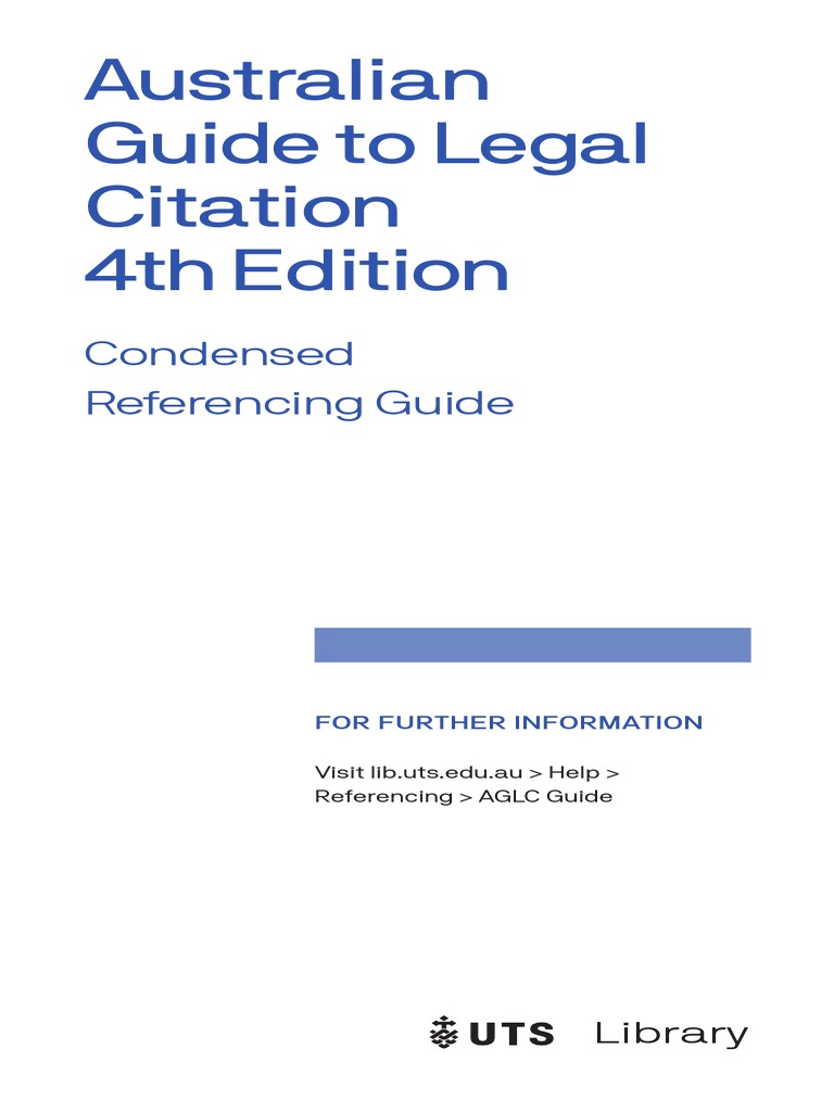 LAWS1012 Condensed Australian Guide To Legal Citation 2018 Pages | PDF ...