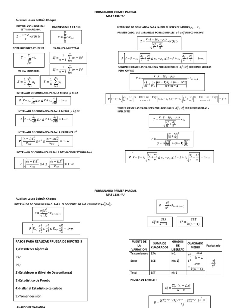 Estadística y Distribuciones MAT 1136 | PDF | Intervalo de confianza | Métodos de evaluación