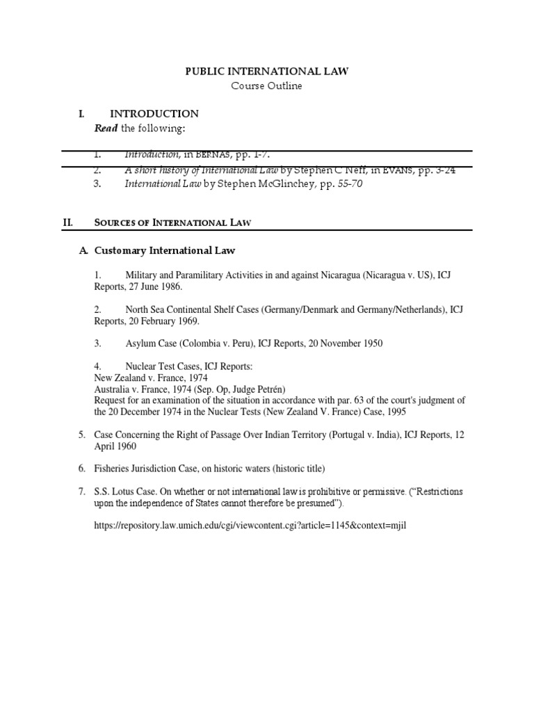 Analysis of Public International Law: A Guide to the Sources and ...