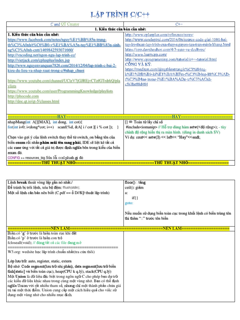 LẬP TRÌNH C + QT CREATOR | PDF
