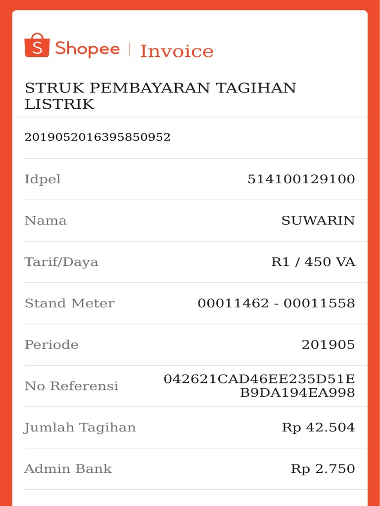 Contoh Shopee Bill | PDF