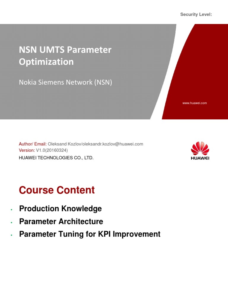 NSN UMTS Parameter Optimization | PDF | High Speed Packet Access | Physical Layer Protocols