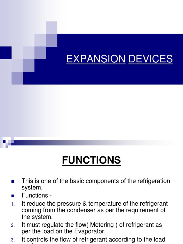 Expansion Devices | PDF | Valve | Thermodynamics