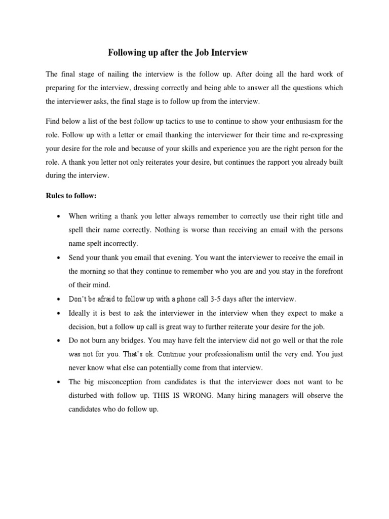 Job Interview Follow-Up Guide | PDF