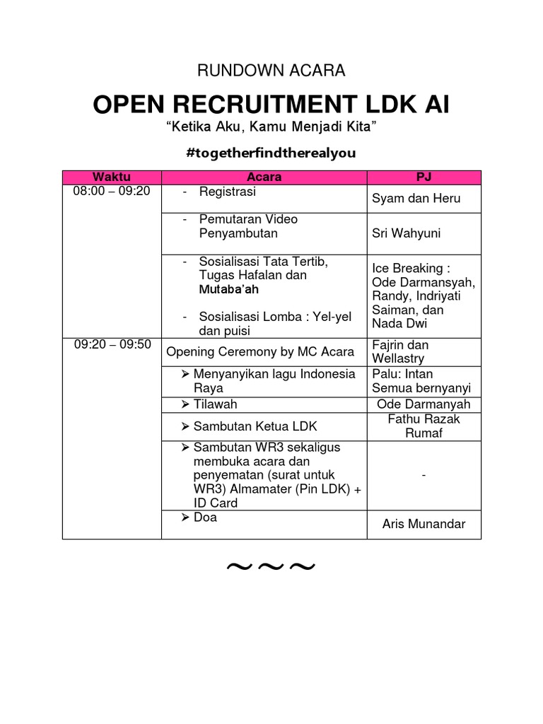 Rundown Open Recruitment LDK AI | PDF