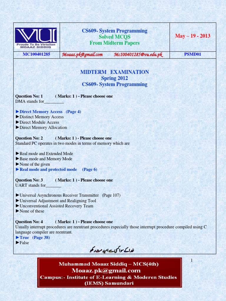 CS609 - Midterm Solved Mcqs With References by Moaaz PDF | PDF | Input ... CS609 - Midterm Solved Mcqs With References by Moaaz PDF | PDF | Input ...