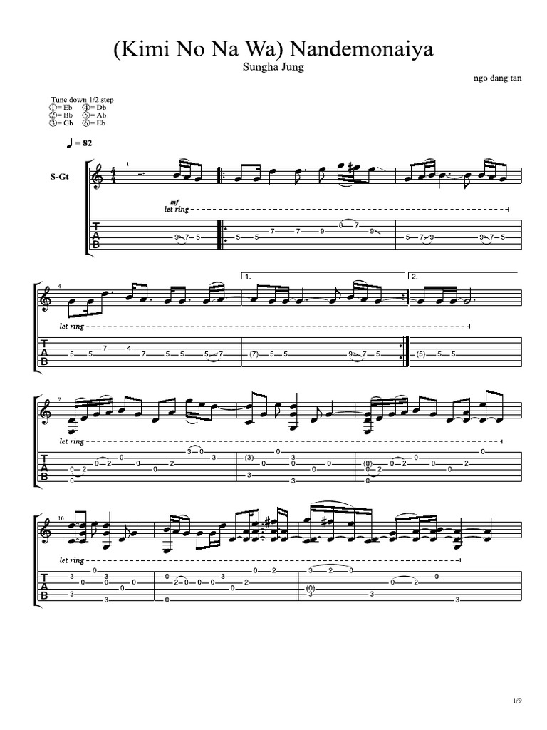 (Kimi No Na Wa) Nandemonaiya - Sungha Jung PDF | PDF