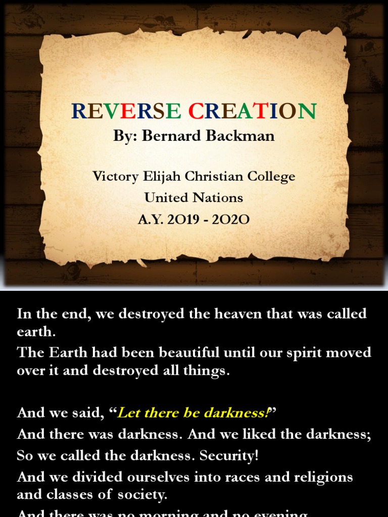 Reverse Creation 2 | PDF | God | Religious Belief And Doctrine