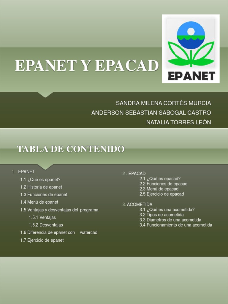 Epanet y Epacad | PDF | Tubería (transporte de fluidos) | Informática y ...