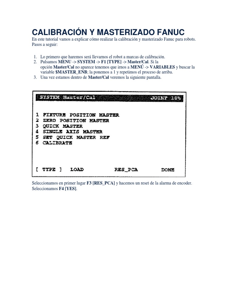 Calibración y Masterizado Fanuc | PDF