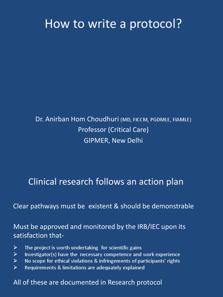 How To Write A Protocol | PDF | Hypothesis | Clinical Trial