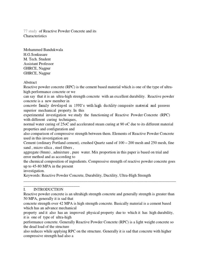 77 Study | PDF | Concrete | Cement