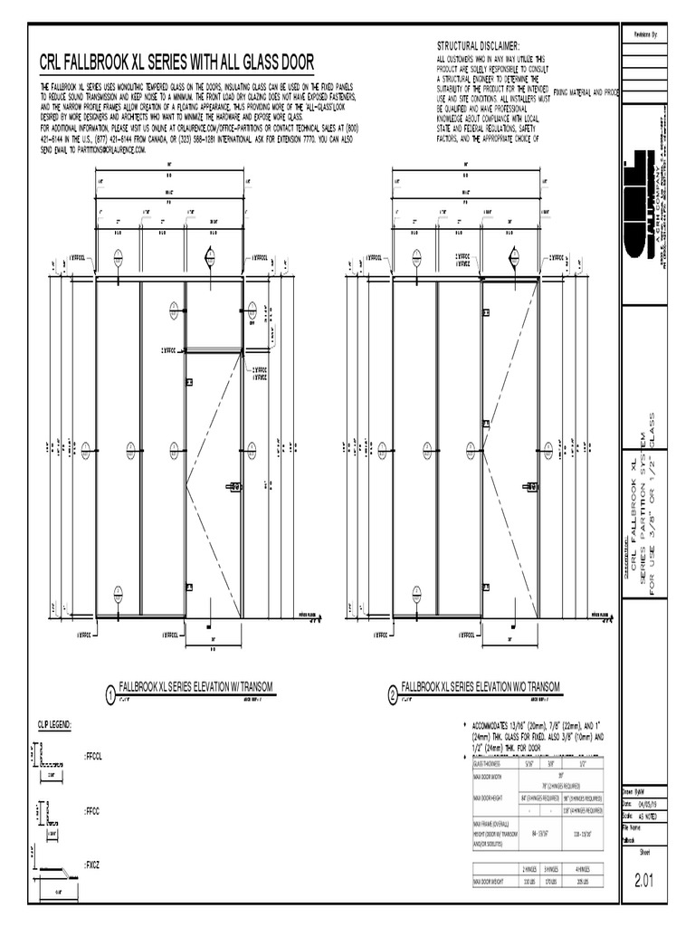Sys0102b Fallbrook XL Office Front System | PDF | Door | Architectural ...