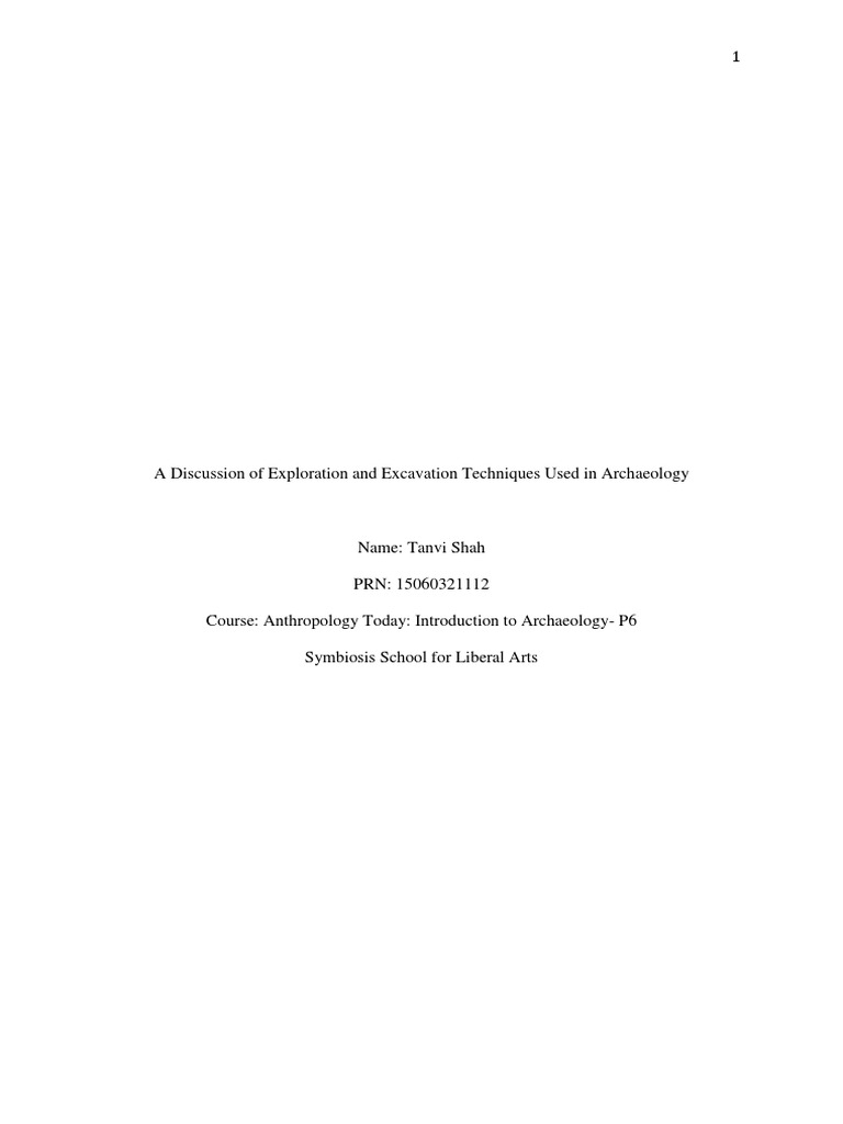 Exploration and Excavation Techniques | PDF | Excavation (Archaeology ...