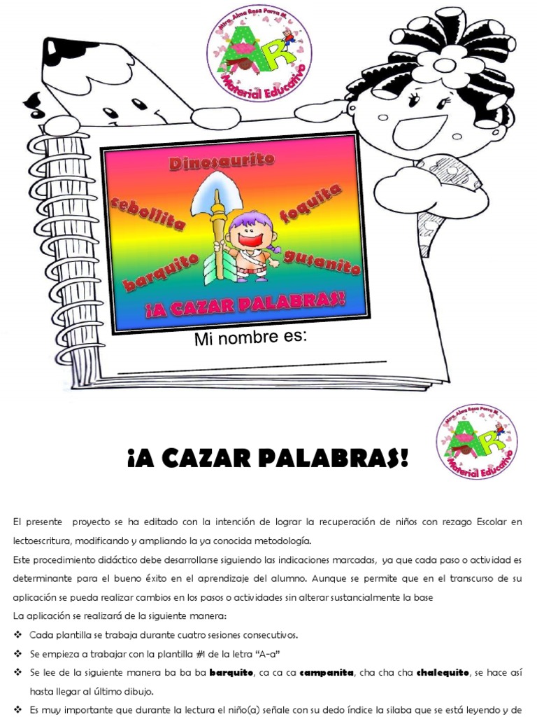 Caza de Palabras para Lectoescritura | PDF