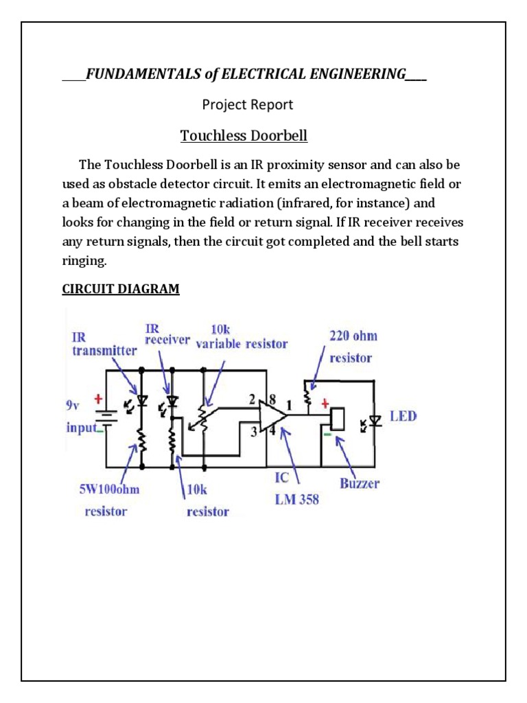 Fundamentals of Electrical Engineering - : Project Report Touchless ...