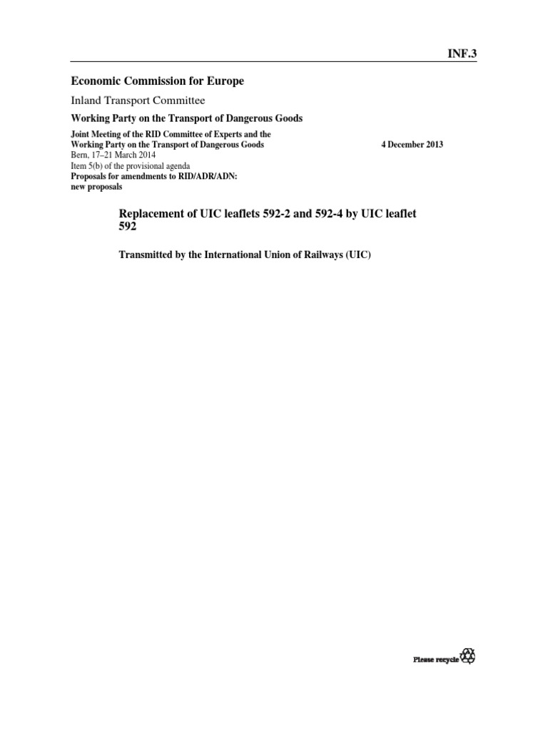 UIC Leaflet 592: Loading Guidelines | PDF | Transport | Nature