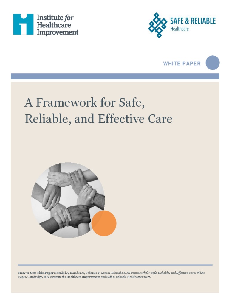 A Framework For Safe Reliable and Effective Care PDF | PDF | Leadership ...