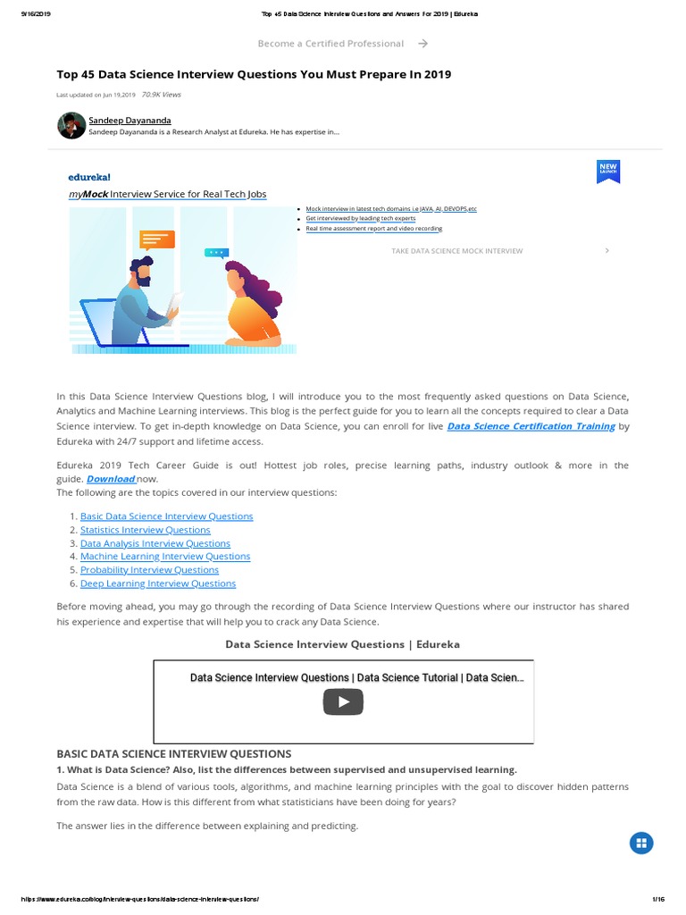 Data Science Questions | Download Free PDF | Data Analysis | Machine ...