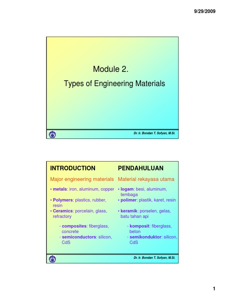 Types of Engineering Materials | PDF