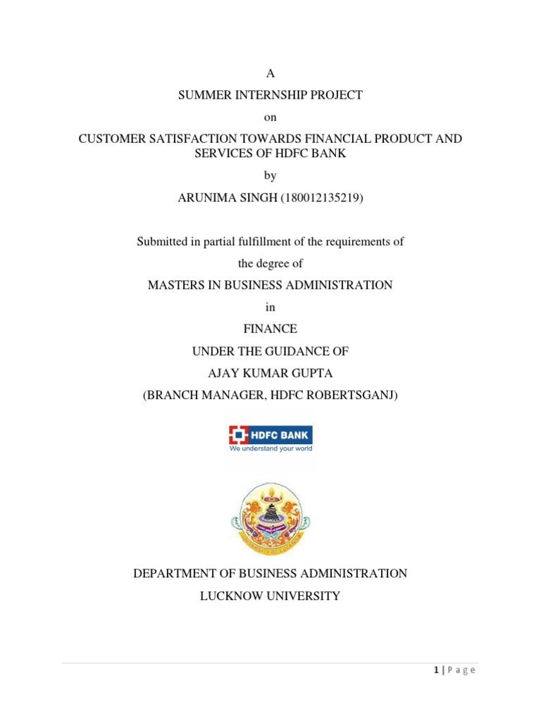 HDFC Bank Internship Project Report | PDF | Debit Card | Transaction ...