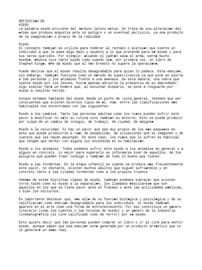 Miedo | PDF | Temor | Conceptos psicologicos