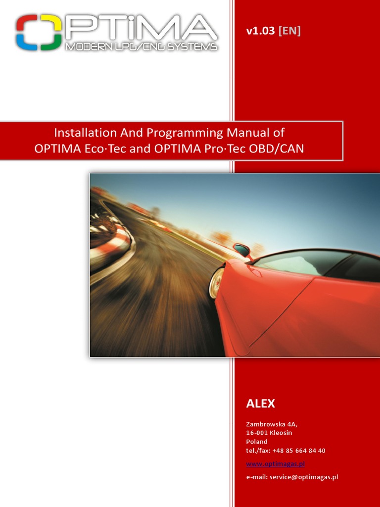 Installation and Programming Manual of OPTIMA Eco Tec and OPTIMA Pro ...